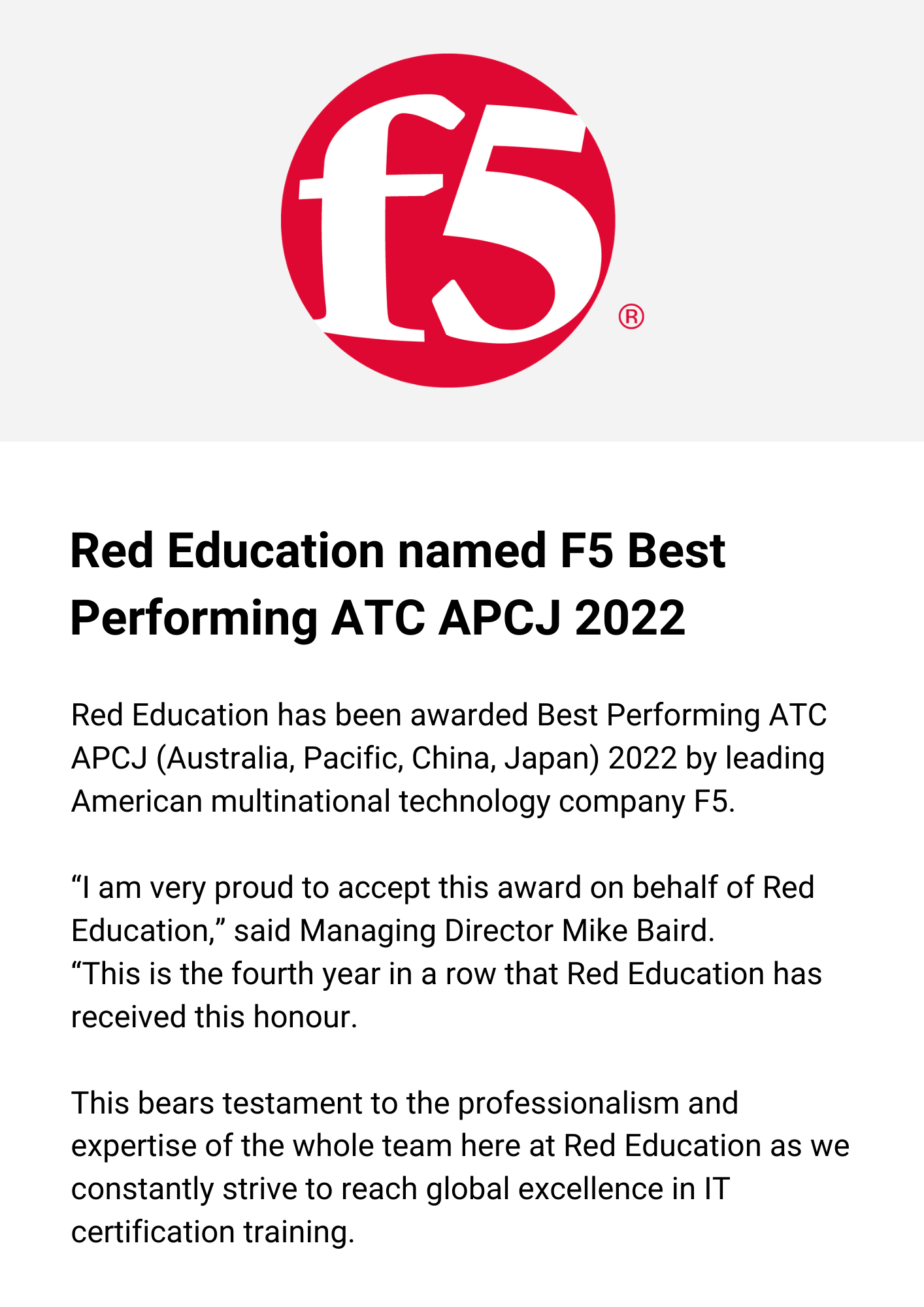 Awards and Recognition - Red Education